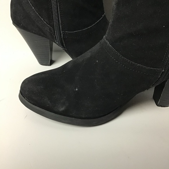 Starbright | Shoes | Vintage Starbright Black Suede Knee High Western ...